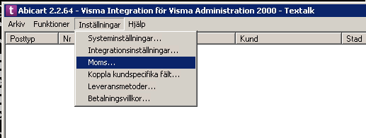 Inställningar för moms vid Integration med Visma SPCS - Abicart.se
